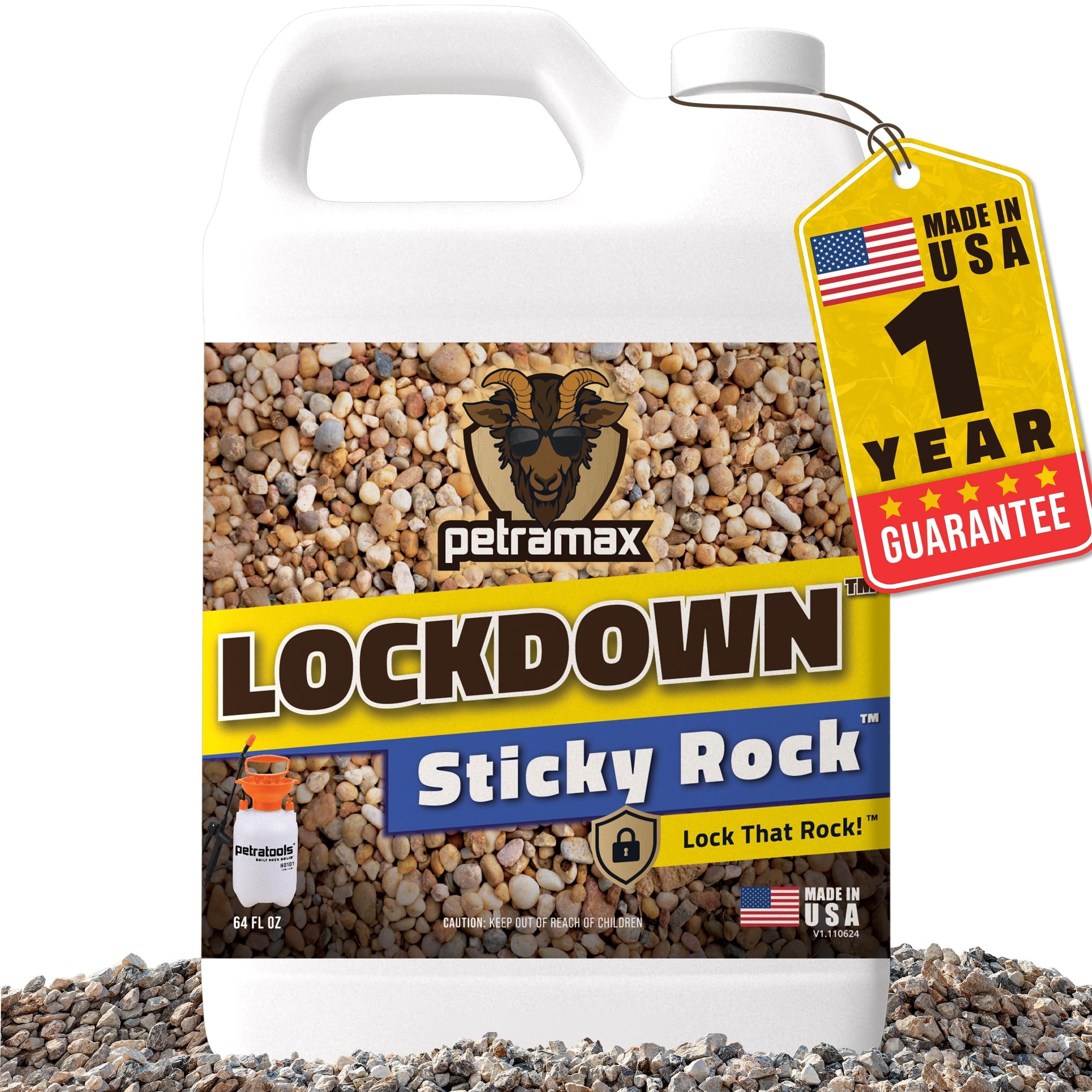 Lockdown Sticky Rock Glue for Landscaping, Gravel Glue for Landscaping ...