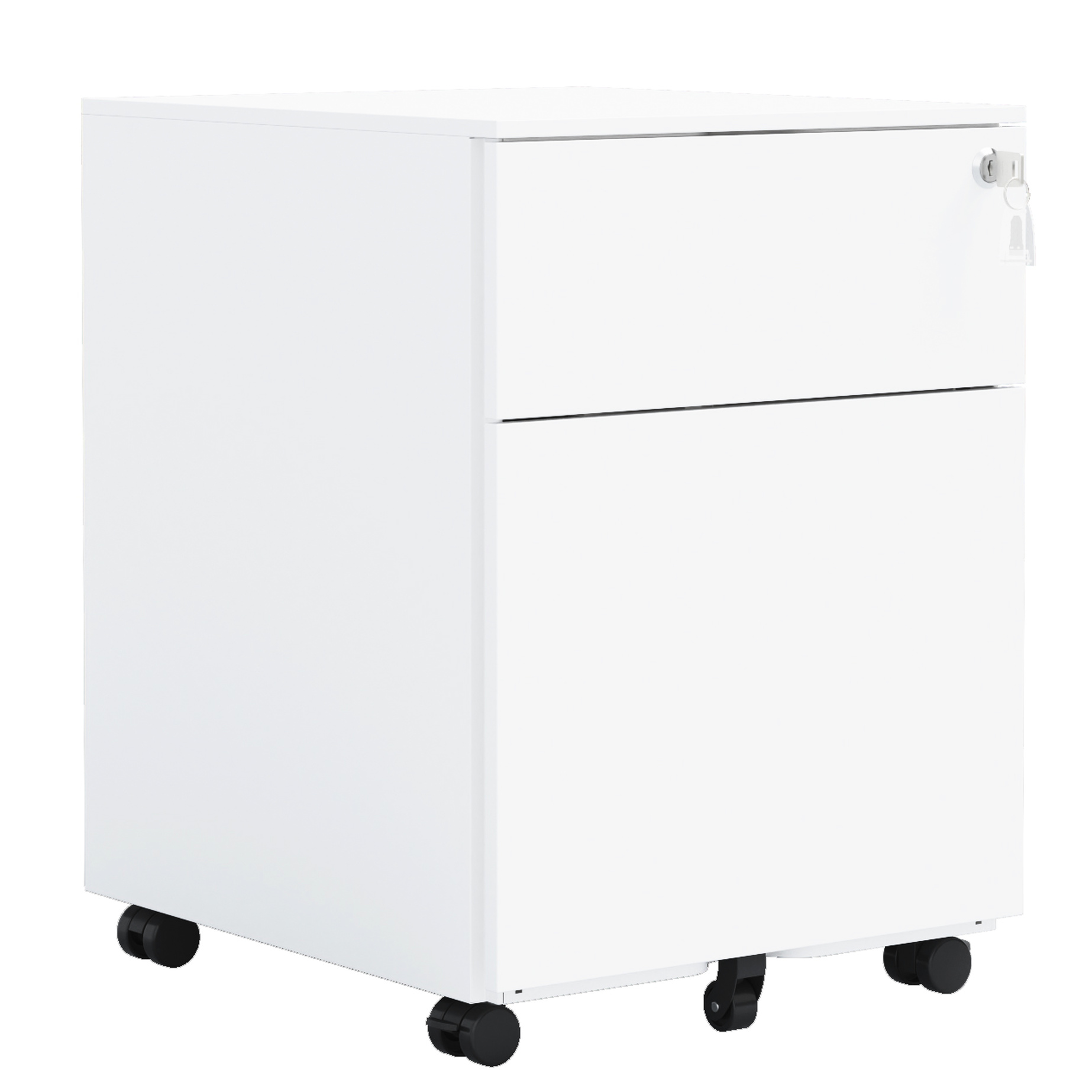 Locked 2 File Cabinet, Steel, White, For Legal/letter/a4/f4 Size ...