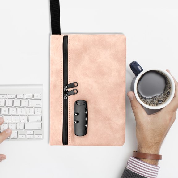 BISupply | Key Security Locking Money Bag, Navy Blue Bank Cash Bag with ...