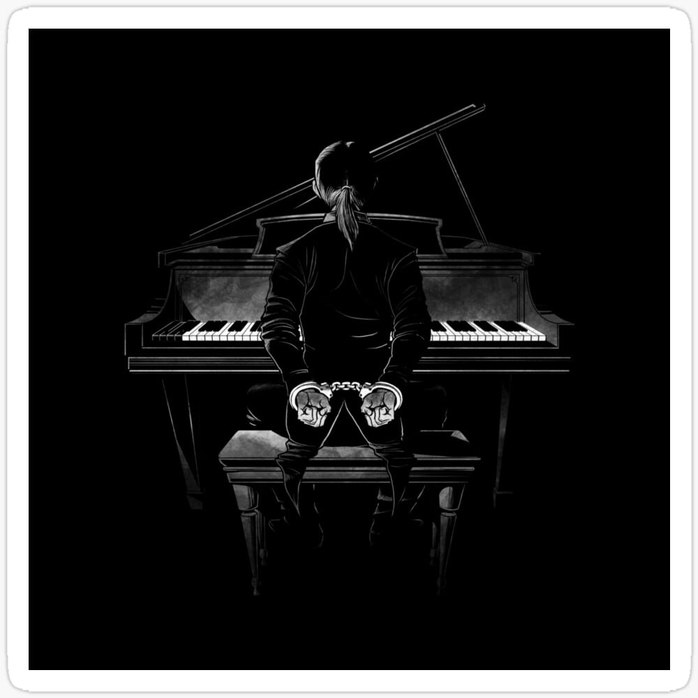 Locked Piano Key Sticker Phone Decal Water Bottle Stickers Car Decals ...