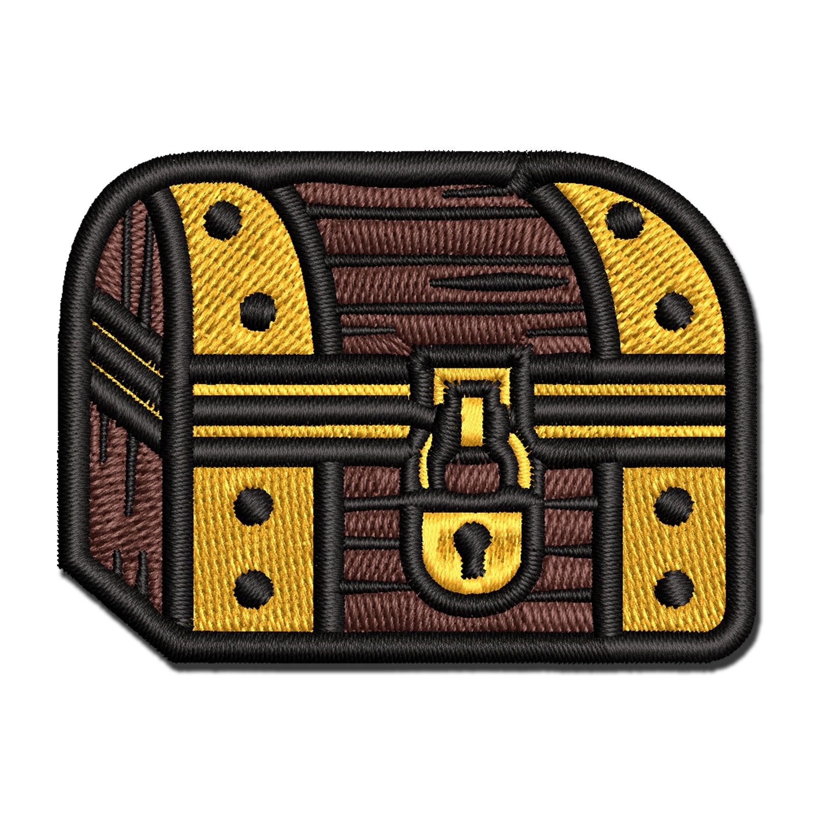 Locked Treasure Chest RPG Loot Applique Multi-Color Embroidered Hook ...