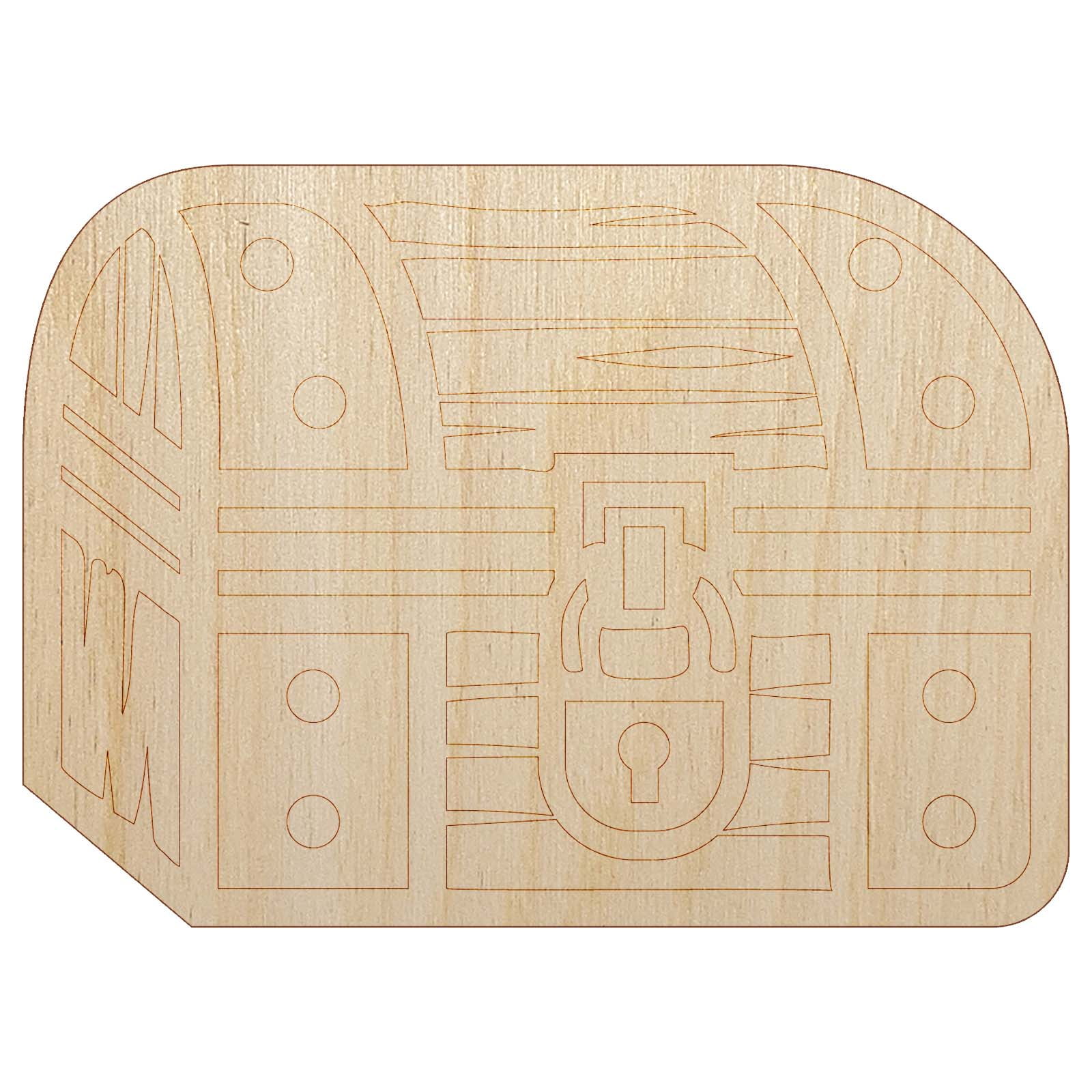 Locked Treasure Chest RPG Loot Wood Shape Unfinished Piece Cutout Craft ...