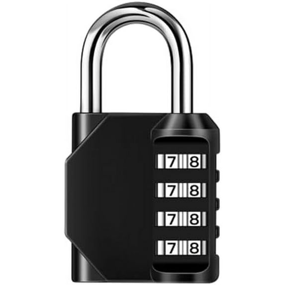 Locker Lock, 4-Digit Gym Lock Sturdy & Durable, Combo Lock Easy to Set ...