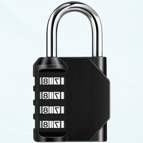 Locker Lock, 4-Digit Gym Lock Sturdy & Durable, Combo Lock Easy to Set ...