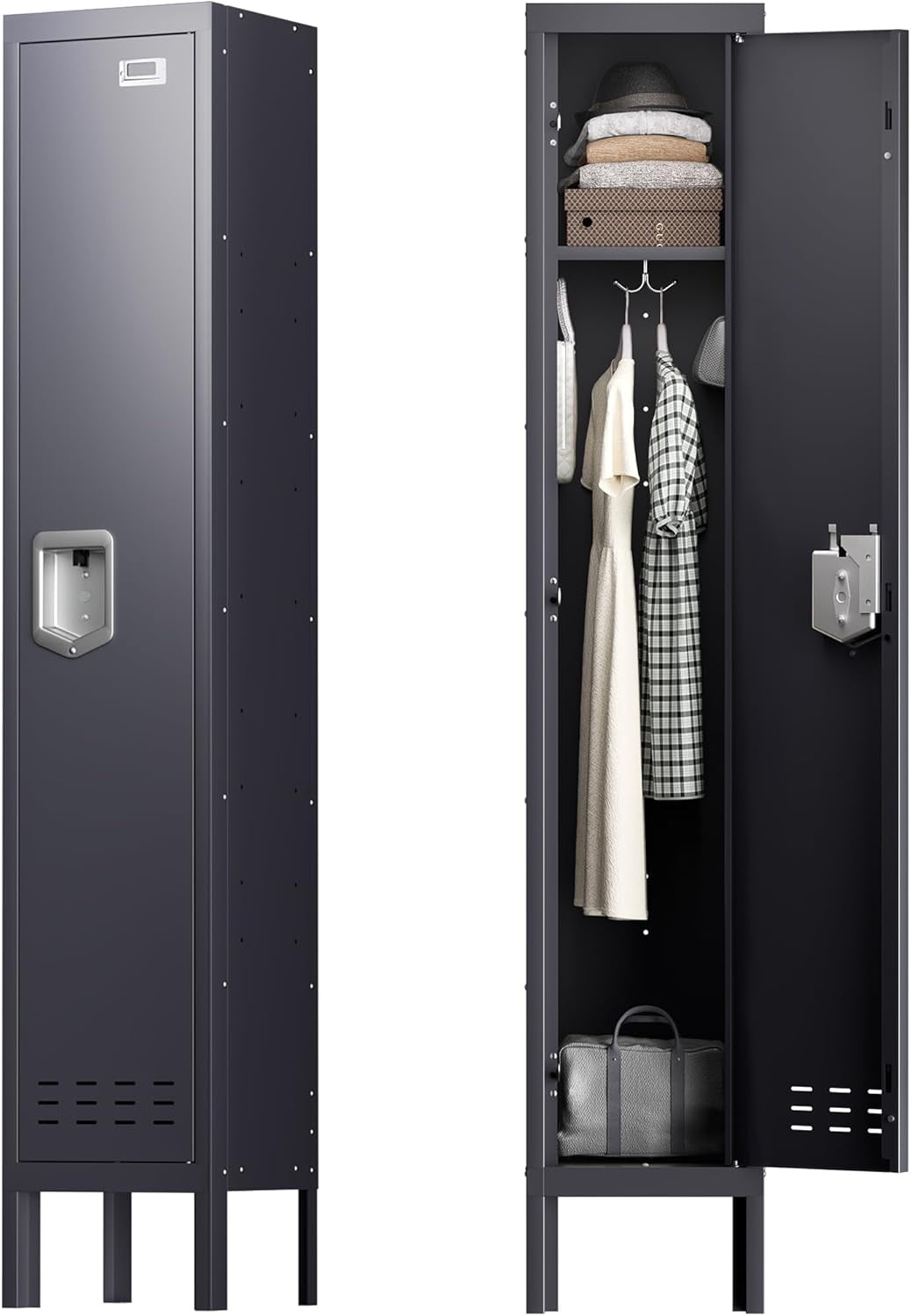 Locker Metal Storage Cabinet, Steel Office Storage Lockable Lockers for ...