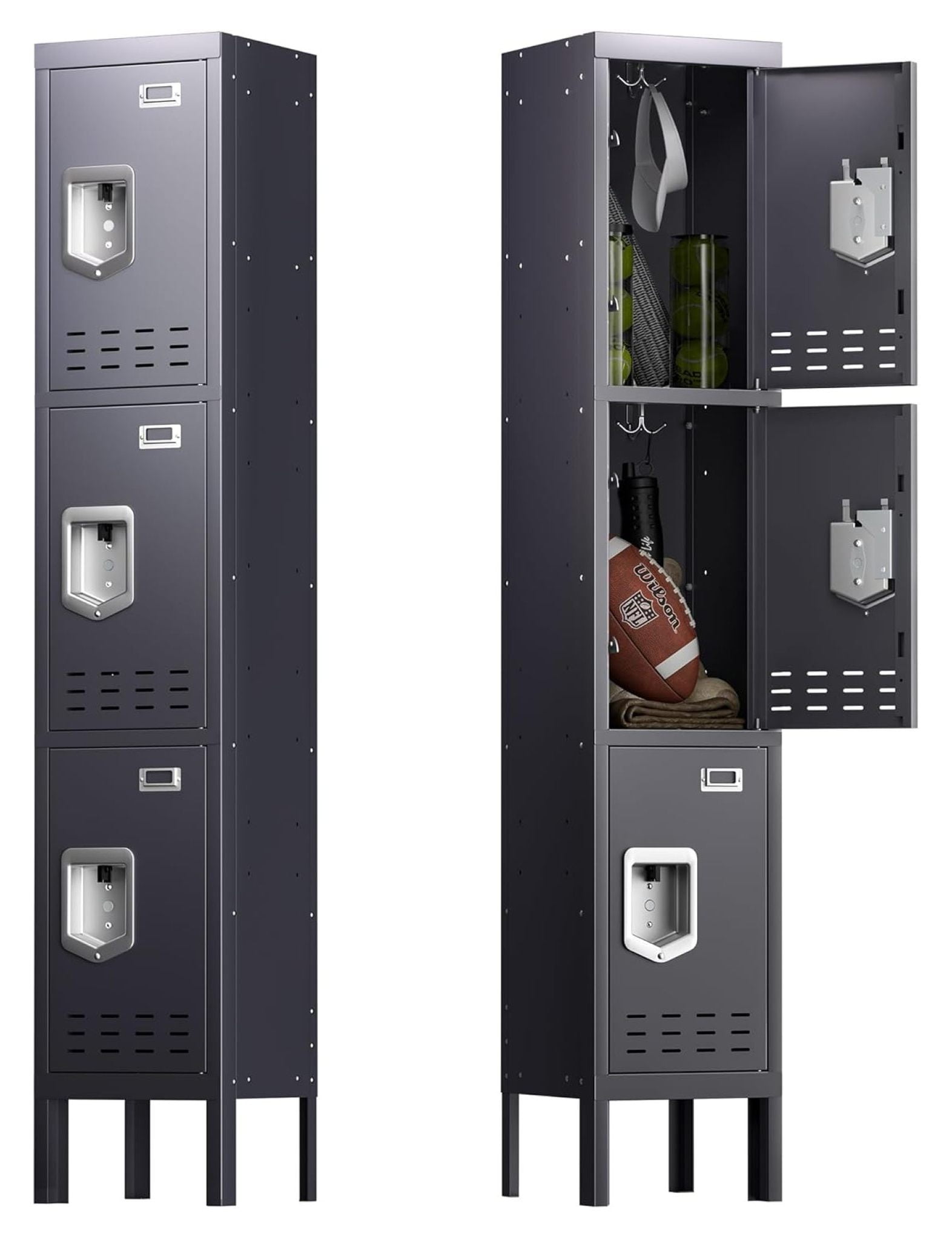 Locker Metal Storage Cabinet, Steel Office Storage Lockable Lockers for ...
