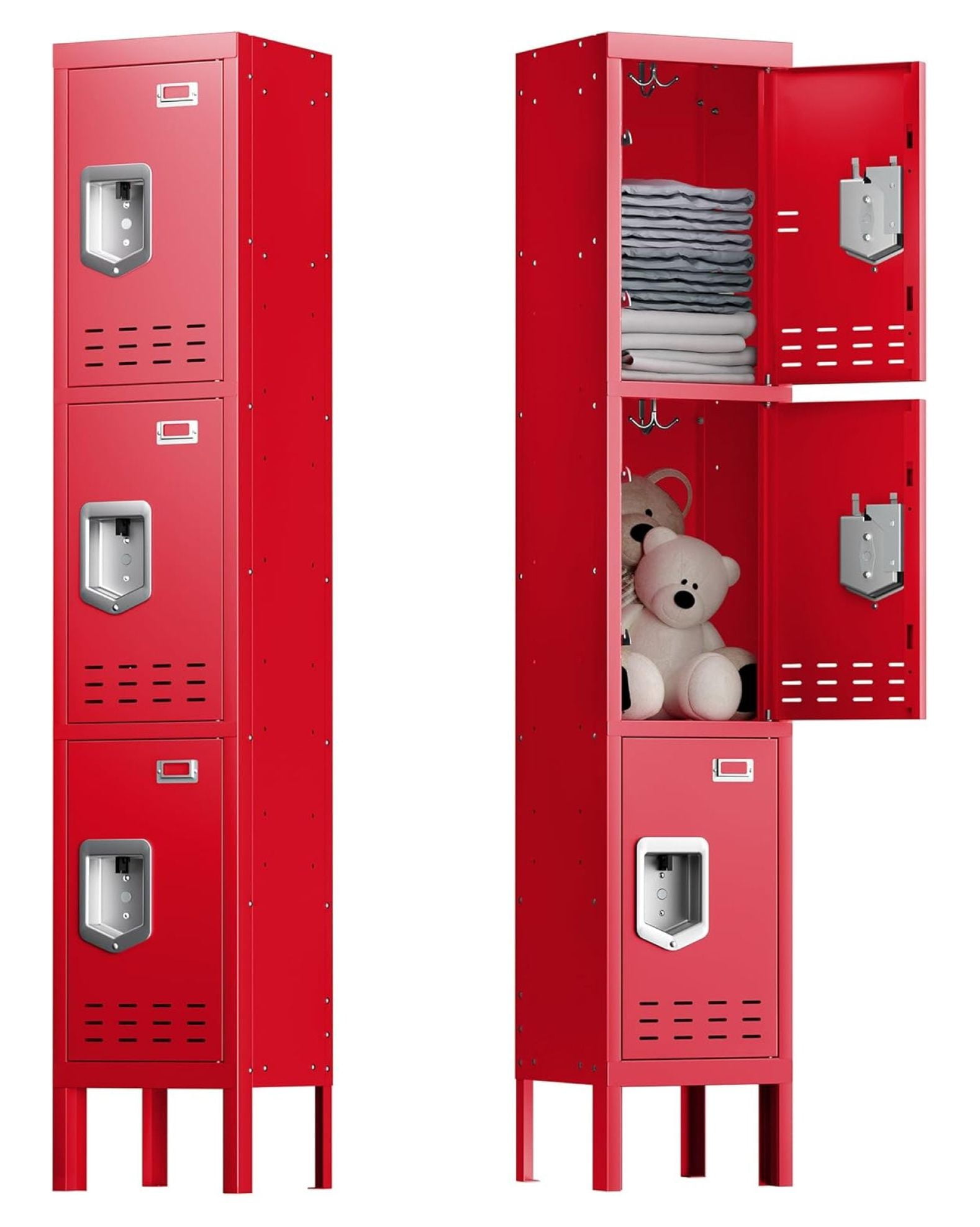 Locker Metal Storage Cabinet, Steel Office Storage Lockable Lockers for ...