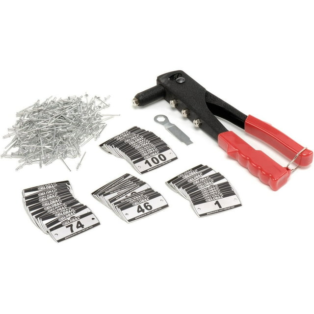 Locker Number Plate Kit W/Rivet Gun, Numbered 1-100 - Walmart.com