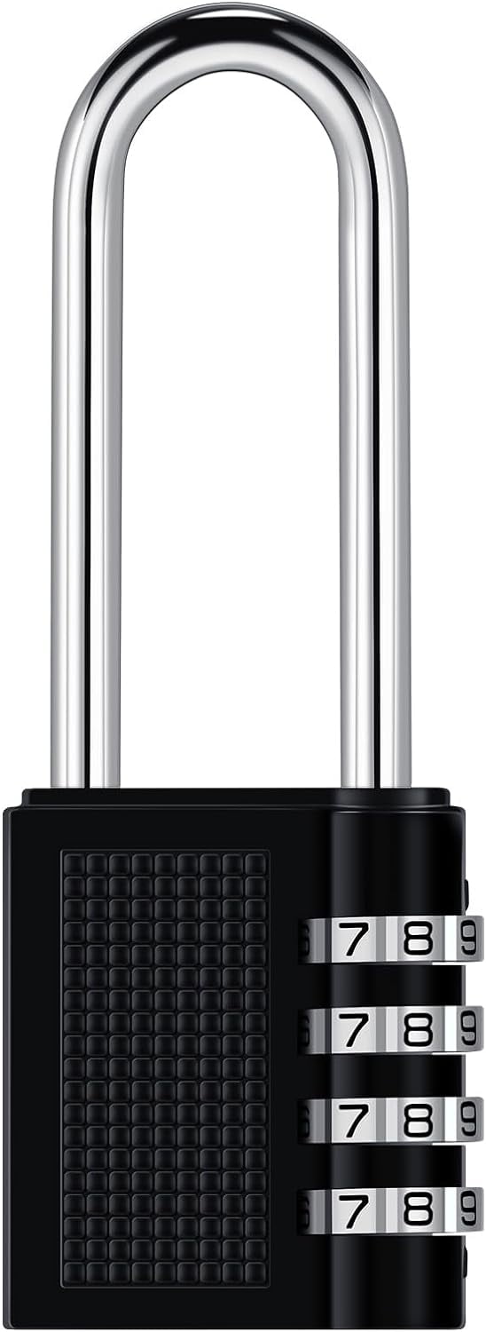Locker Padlock, 4 Digit Combination Padlock, Long Padlock, Heavy Duty ...