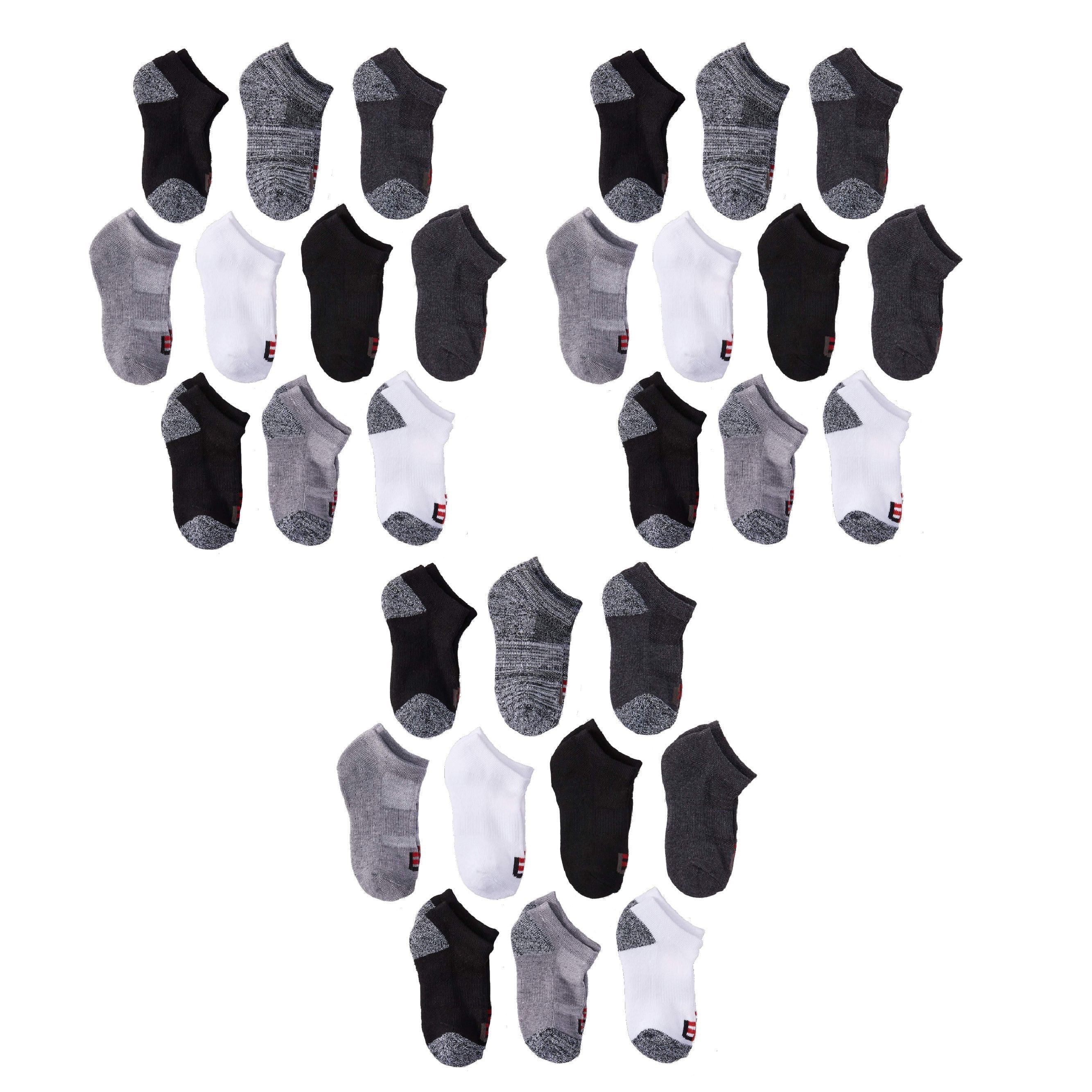 Locker Room Boys Socks, 30 Pack Half Cushioned No Show (Little Boys ...