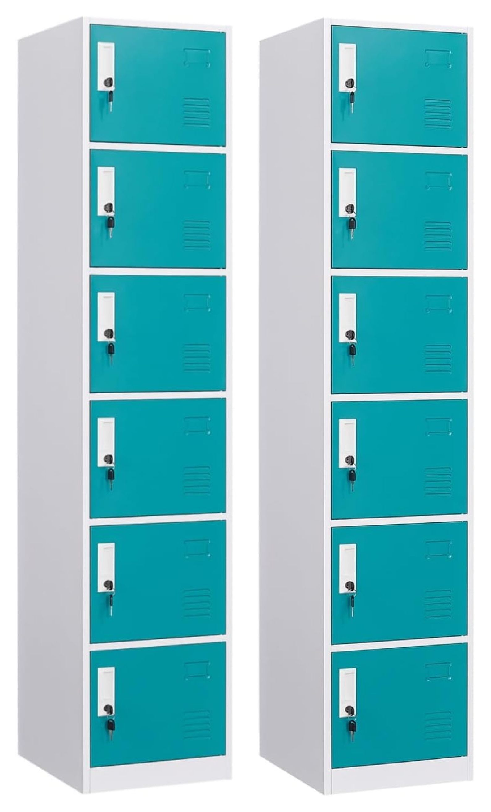 Locker Steel Storage Cabinet, 6-Tier Storage Locker for Gym School ...