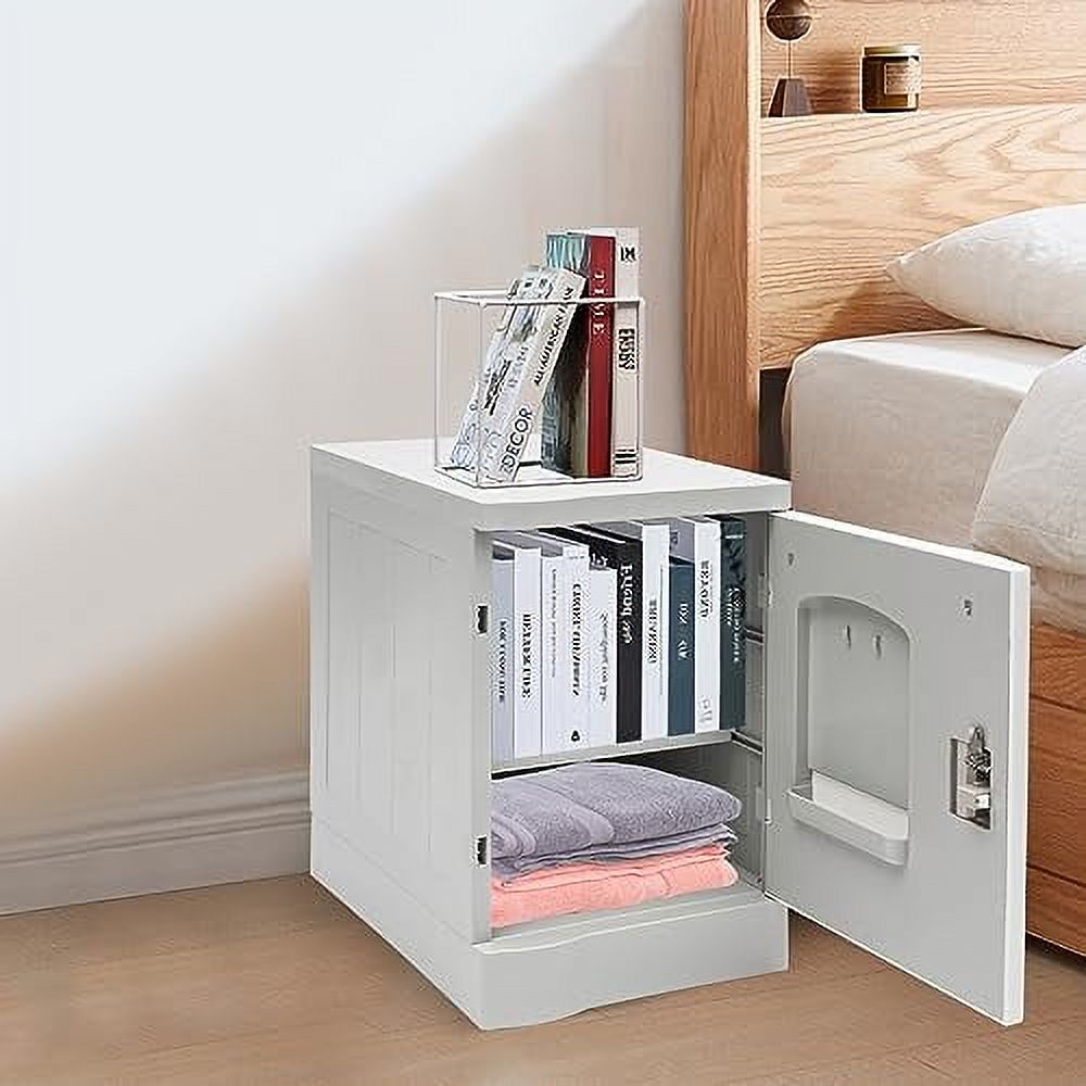 Locker Storage Cabinet, 19" Lockable Storage Box with Keys Single Door ...