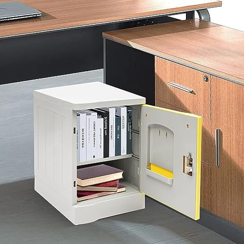 Locker Storage Cabinet, 19" Lockable Storage Box with Keys Single Door ...