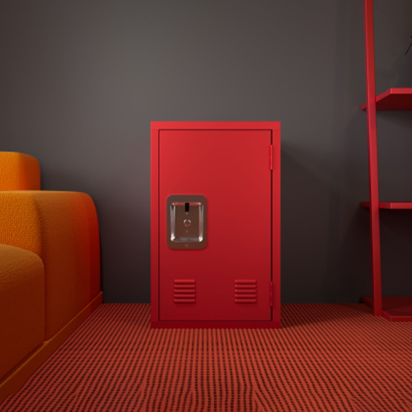 Locker Storage Cabinet, Metal Storage Cabinet with Locker Shelf, 24" H ...
