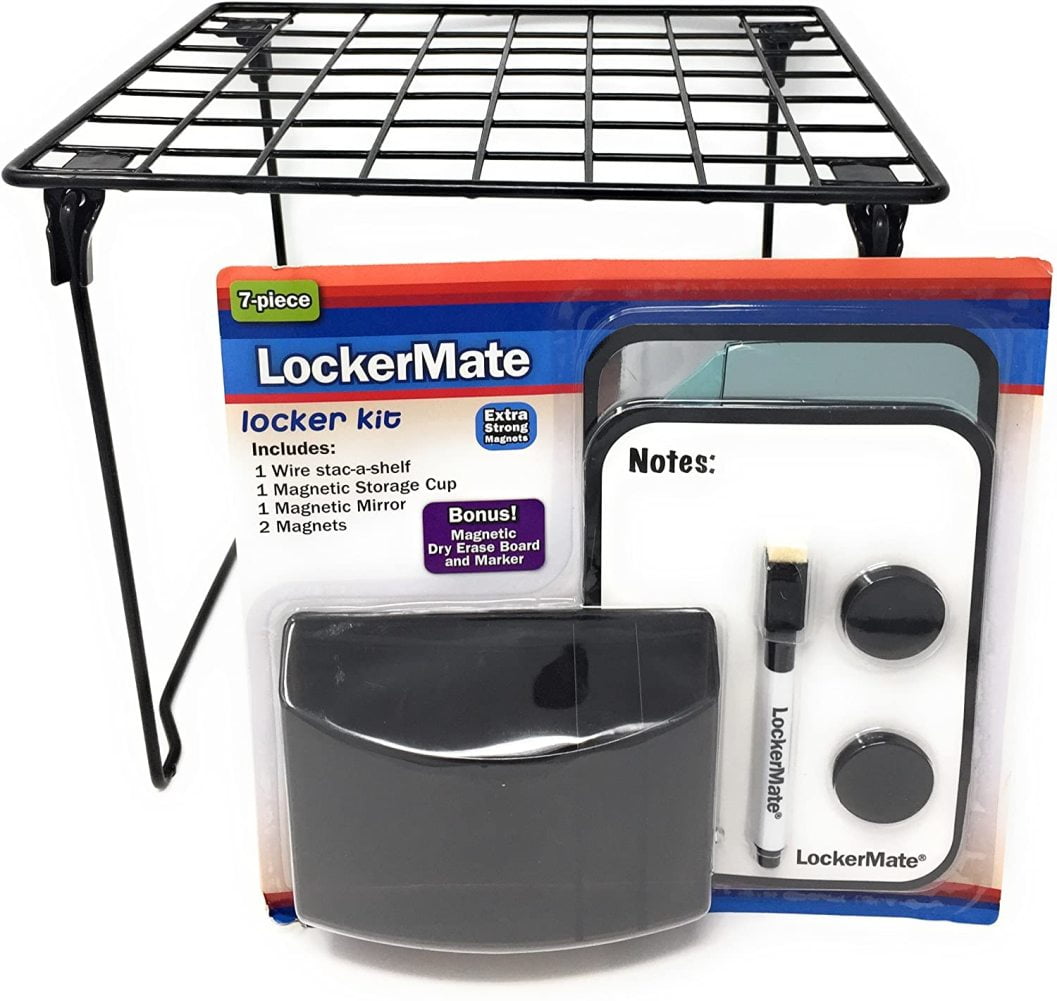 LockerMate 7 Piece Locker Kit Including Wire Stac-A-Shelf Locker Shelf ...
