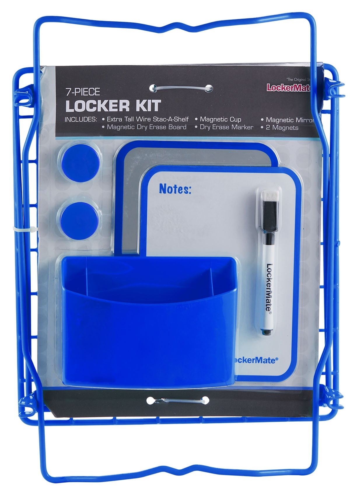 Lockermate 7-piece Locker Kit with 12-inch Stac-a-shelf, Blue - Walmart.com