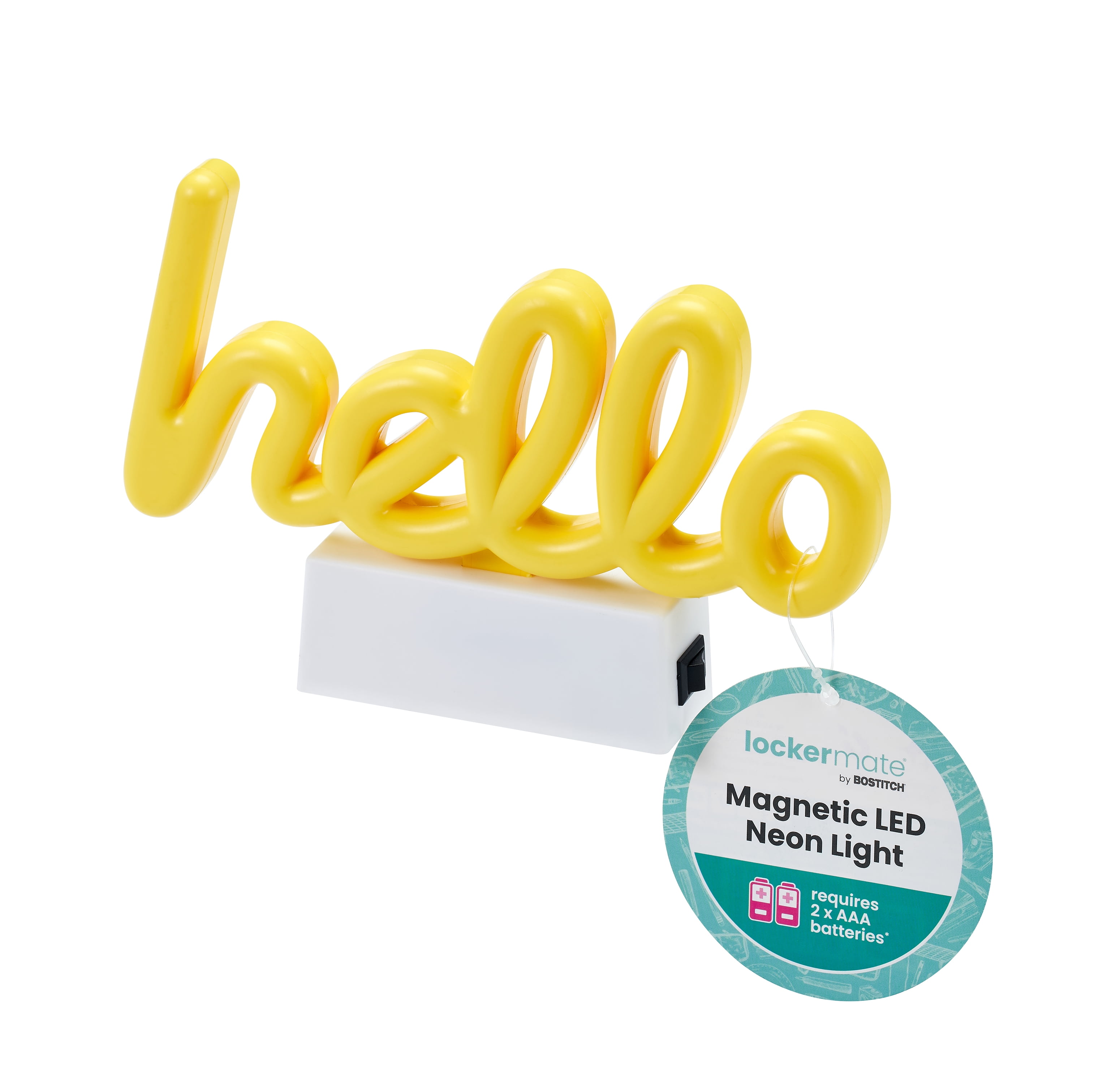 Lockermate by Bostitch Neon Hello Locker Light Sign, Yellow, Novelty ...