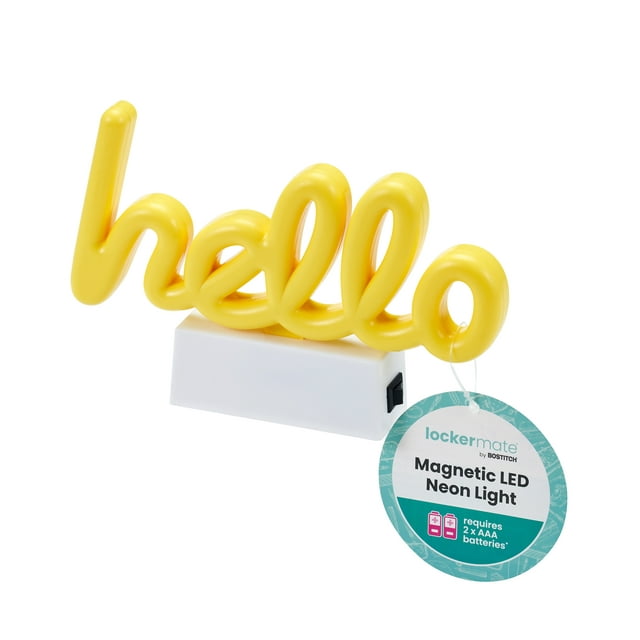 Lockermate by Bostitch Neon Hello Locker Light Sign, Yellow, Novelty ...