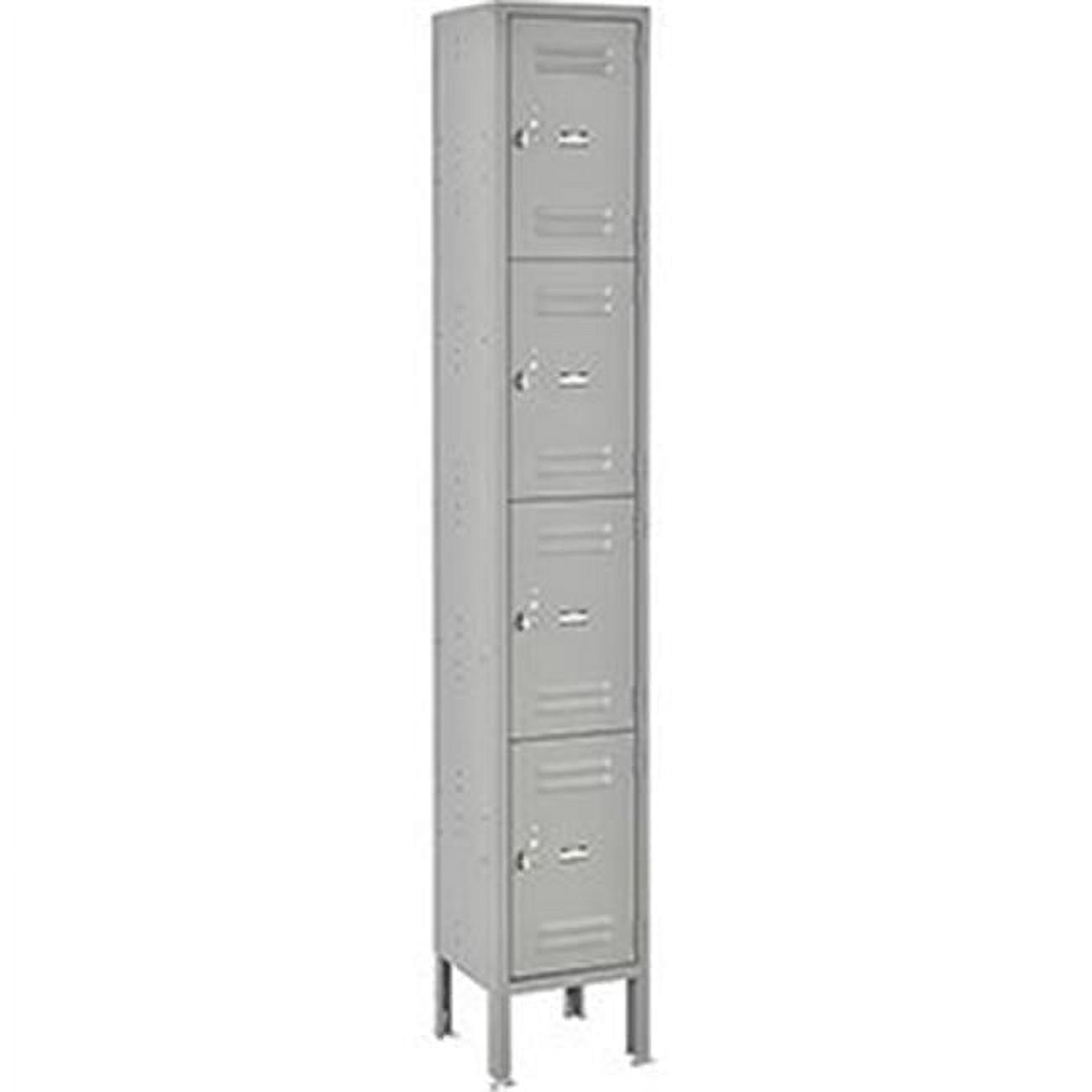 Lockers Four Tier 12 x 12 x 18 in. 4 Door Ready To Assemble Gray ...