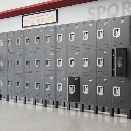 Lockers,Metal Locker, Lockers for Employees,Storage Locker with 3 Doors ...