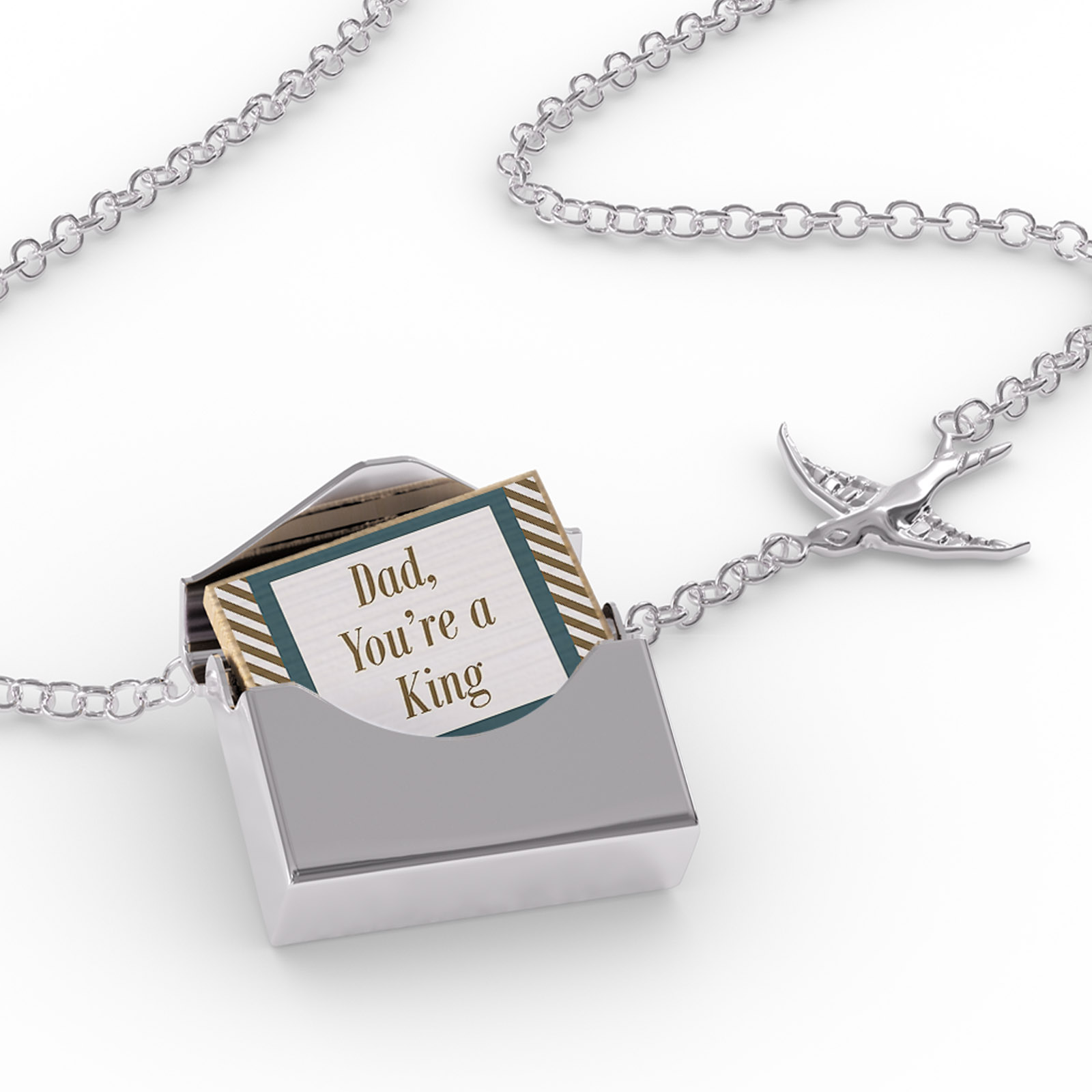 Locket Necklace Dad, You're a King Father's Day Navy Blue and Army ...