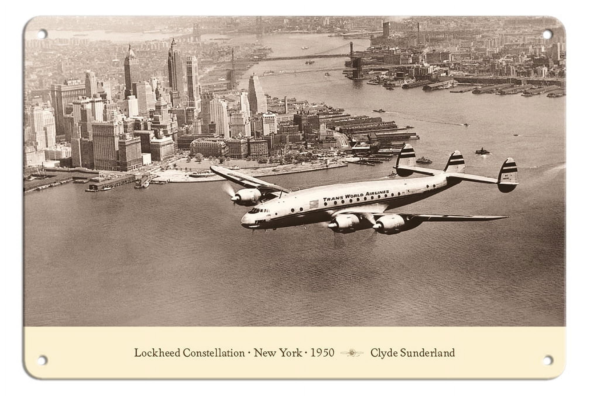 Lockheed Constellation (Connie) - Over New York City 1950 - Vintage ...
