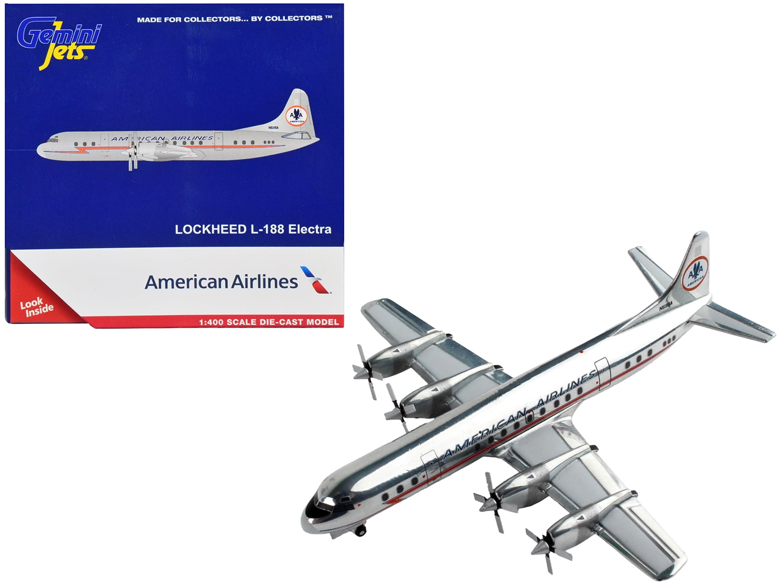 Lockheed L-188 Electra Commercial Aircraft "American Airlines" Silver ...