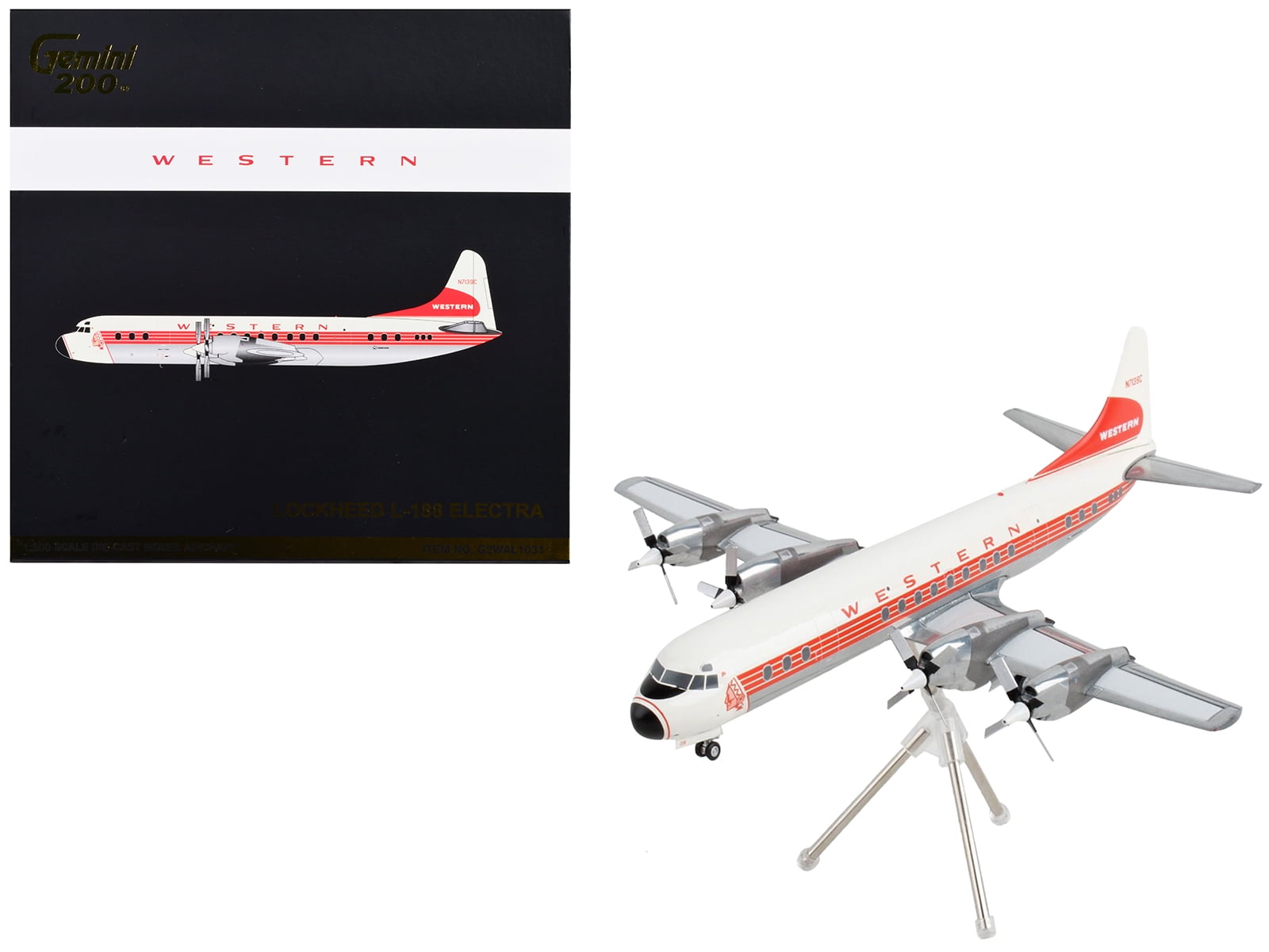 Lockheed L-188 Electra Commercial Aircraft "Western Airlines" White ...