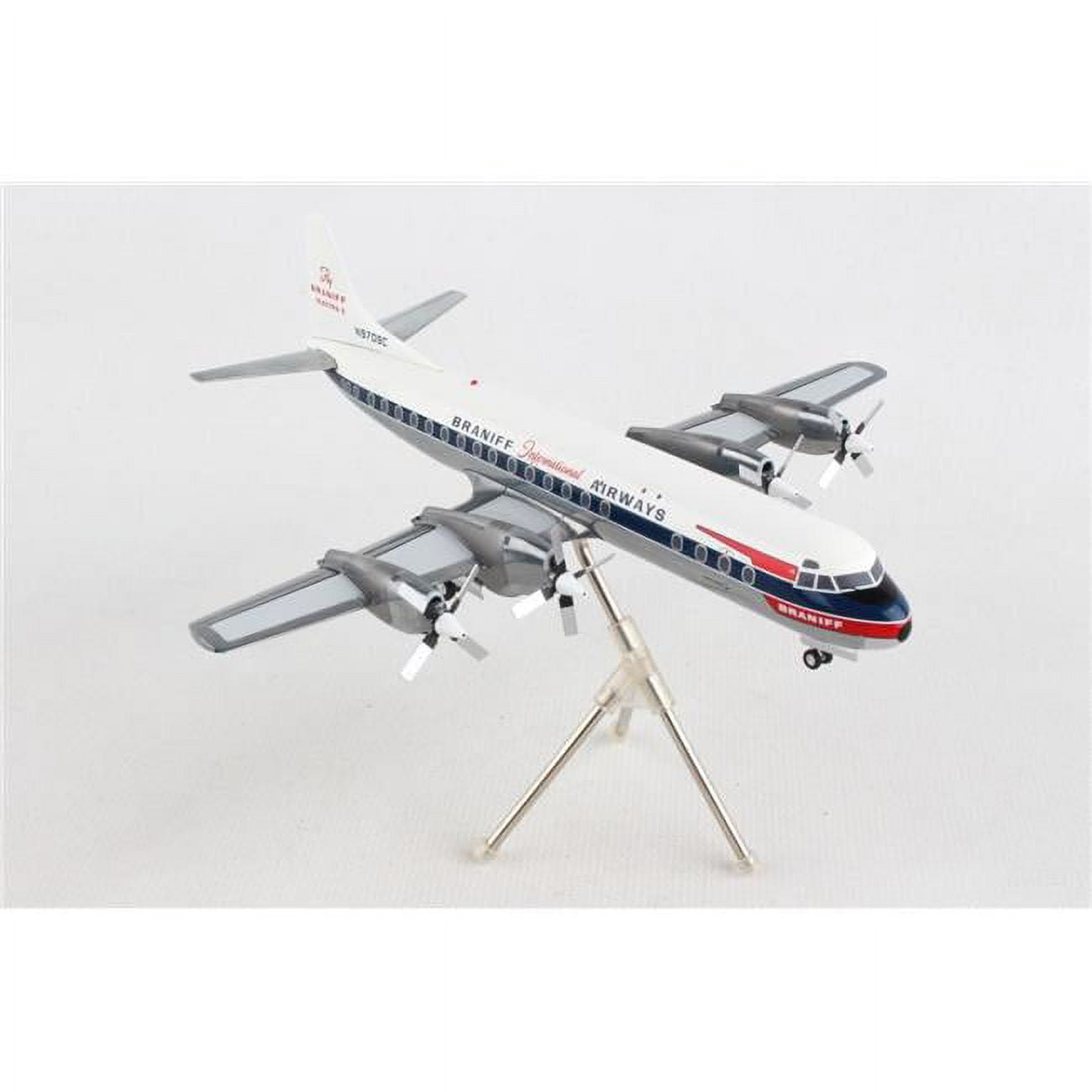 Lockheed L-188 Electra Commercial Aircraft White with Blue Stripes 1/ ...