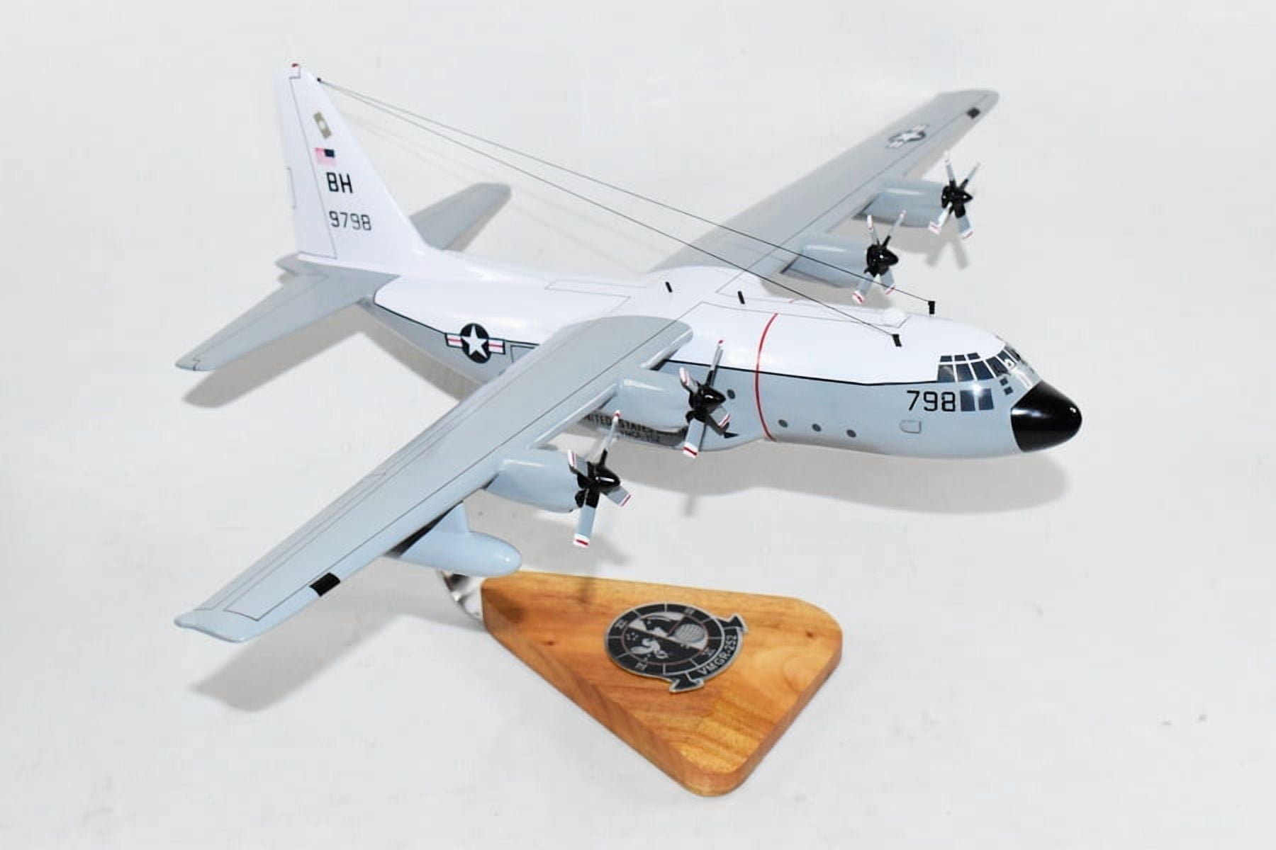 KC-130F VMGR-252 Otis 9798 1970s Mahogany Scale Model, Handcrafted, 1/ ...