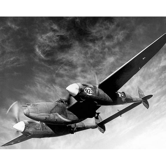 Lockheed P-38 Lightning Aircraft in Flight Style - A - 24x36 Inch ...