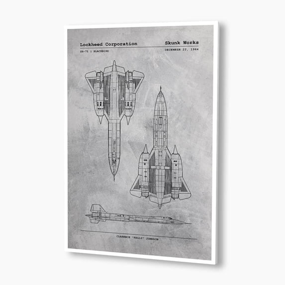 Lockheed SR-71 Blackbird Patent Poster; Unframed by SnooozeWorks ...