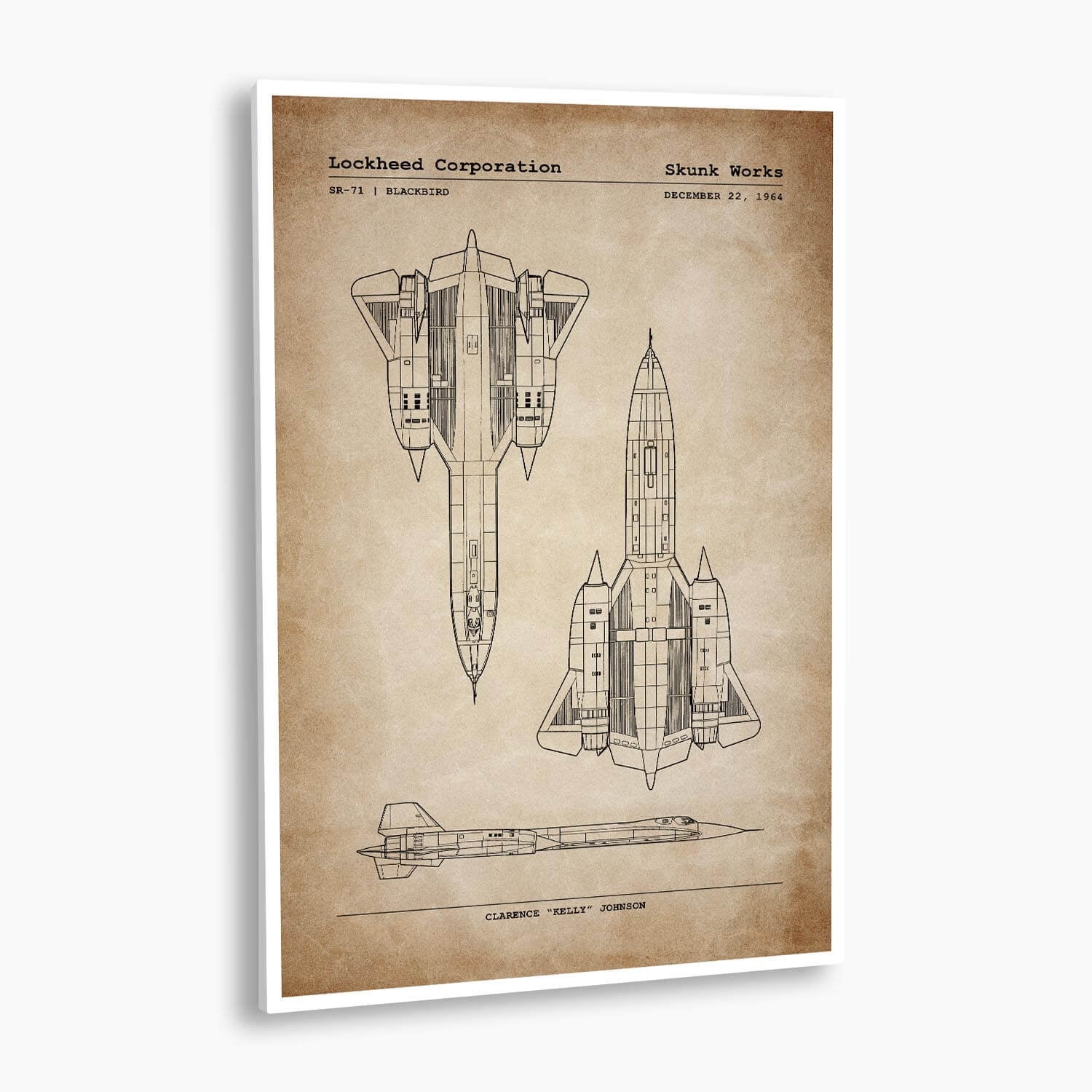 Lockheed SR-71 Blackbird Patent Poster; Unframed by SnooozeWorks ...