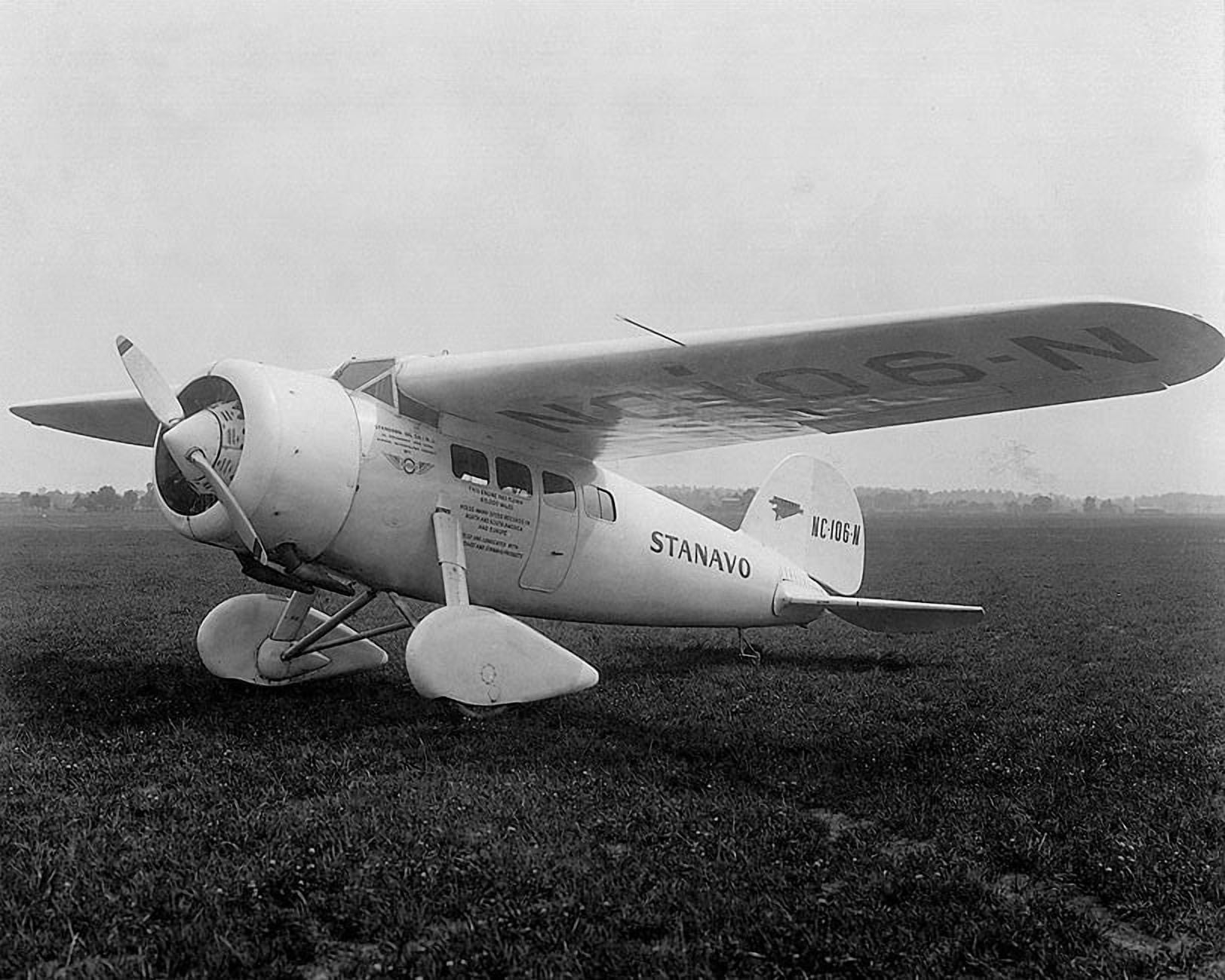 Lockheed Vega Aircraft with Cowlings - 24x36 Inch Laminated Aviation ...