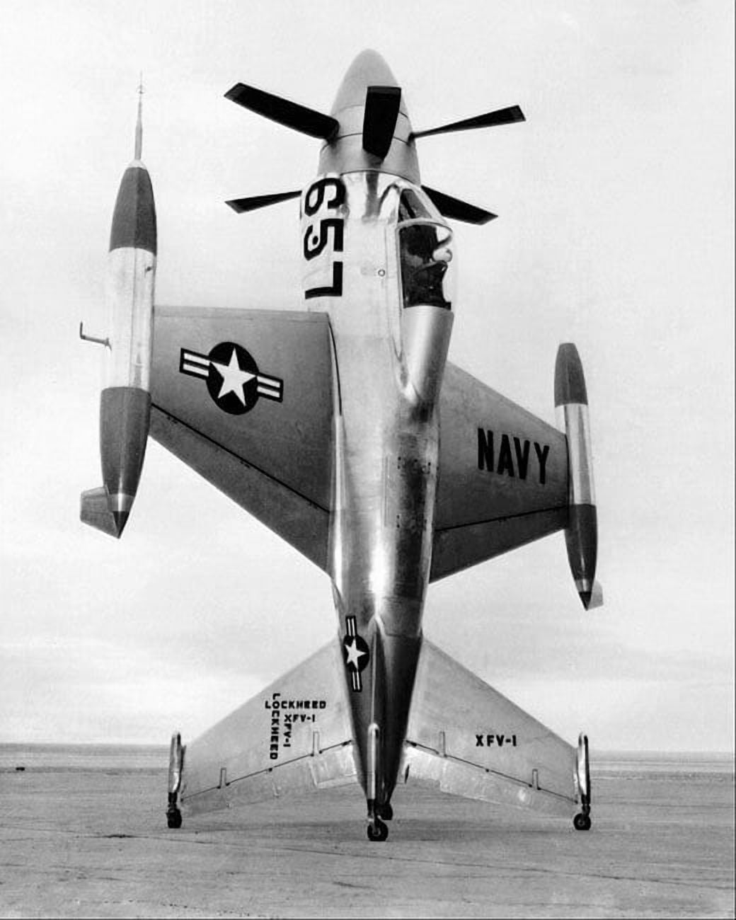 Lockheed XFV VTOL Prototype Aircraft Style - A - 12x18 Inch Laminated ...
