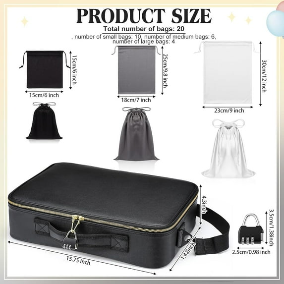 Locking Adult Toy Bag Box Game Toys Storage Organizer with 20 Different ...