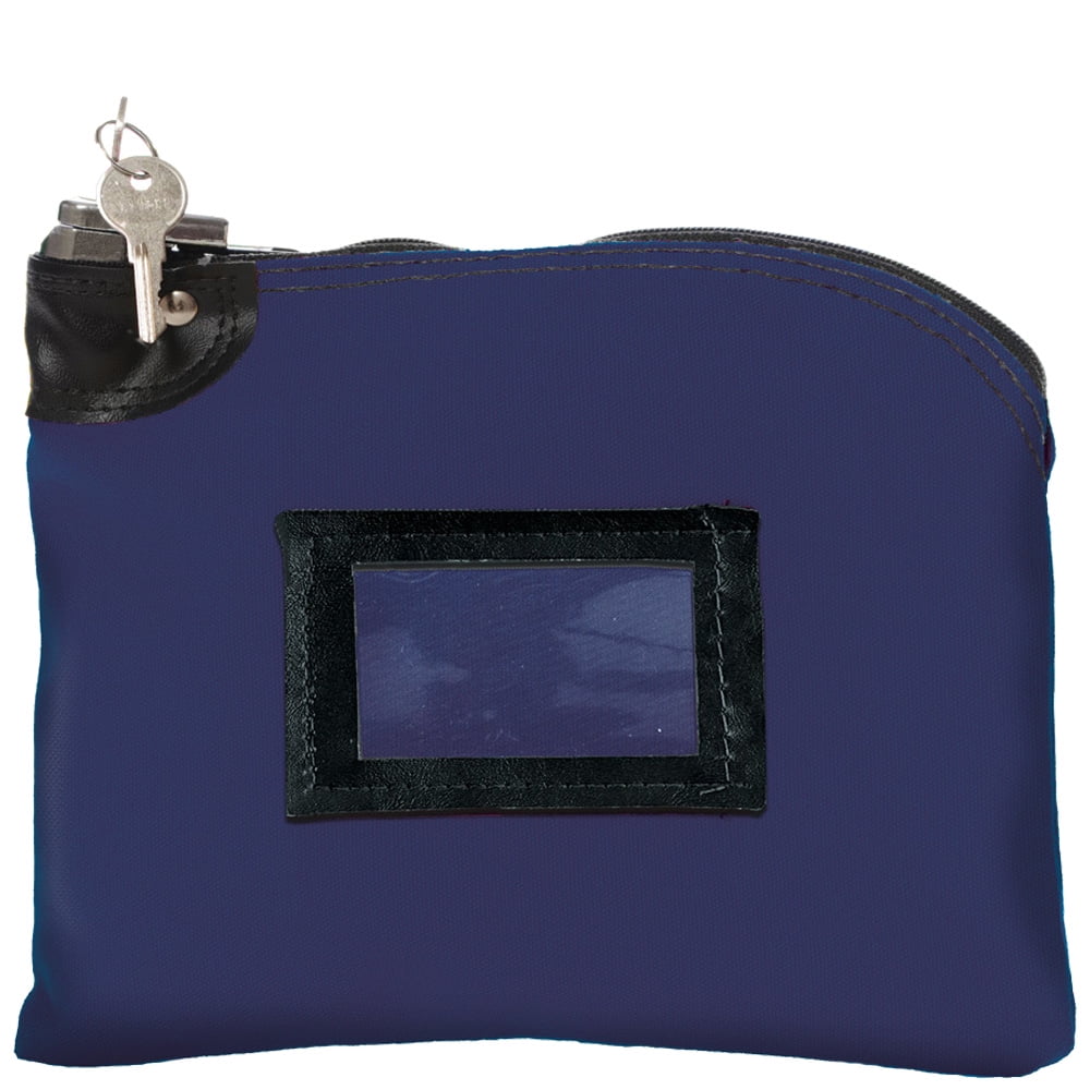 Locking Bag - 10W x 8H - Navy Blue Canvas - Money Bag - Deposit Bag ...