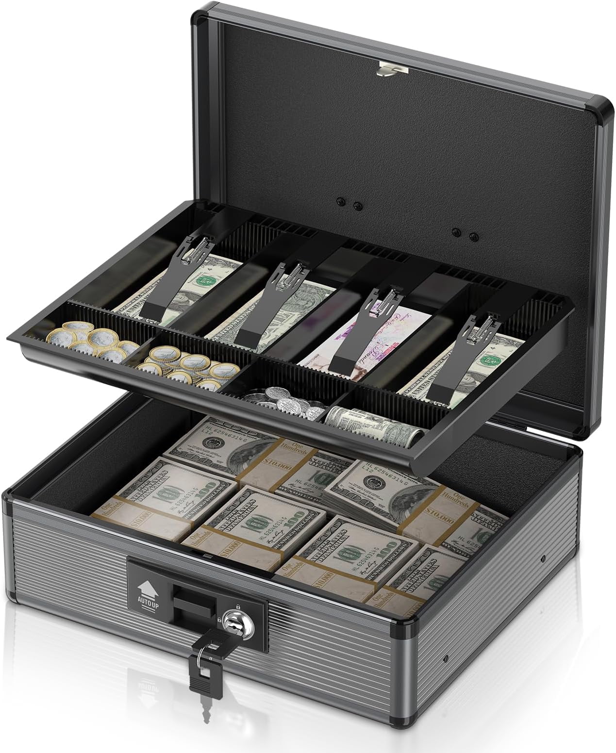 Locking Box with Tray and Key, Secure Safe Box for , Portable Box with ...