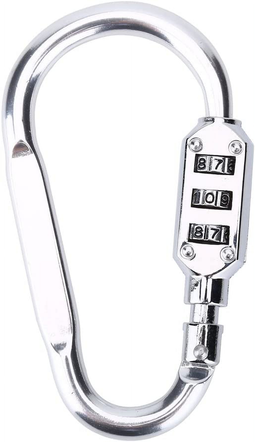 Locking Carabiner 3 Digit Combination Lock, Strong Resettable Climbing ...