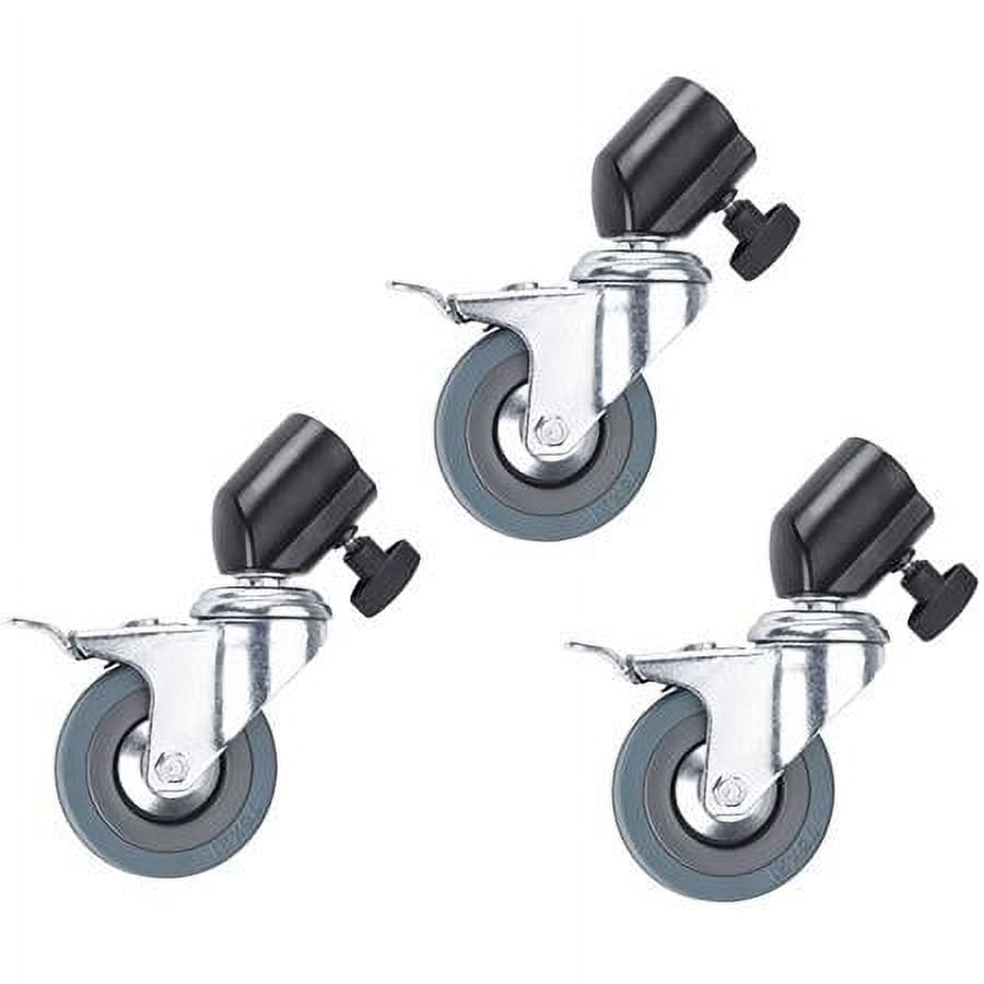 Locking Caster Set for Light Stands w 22mm Diameter Legs - Set of 3 ...