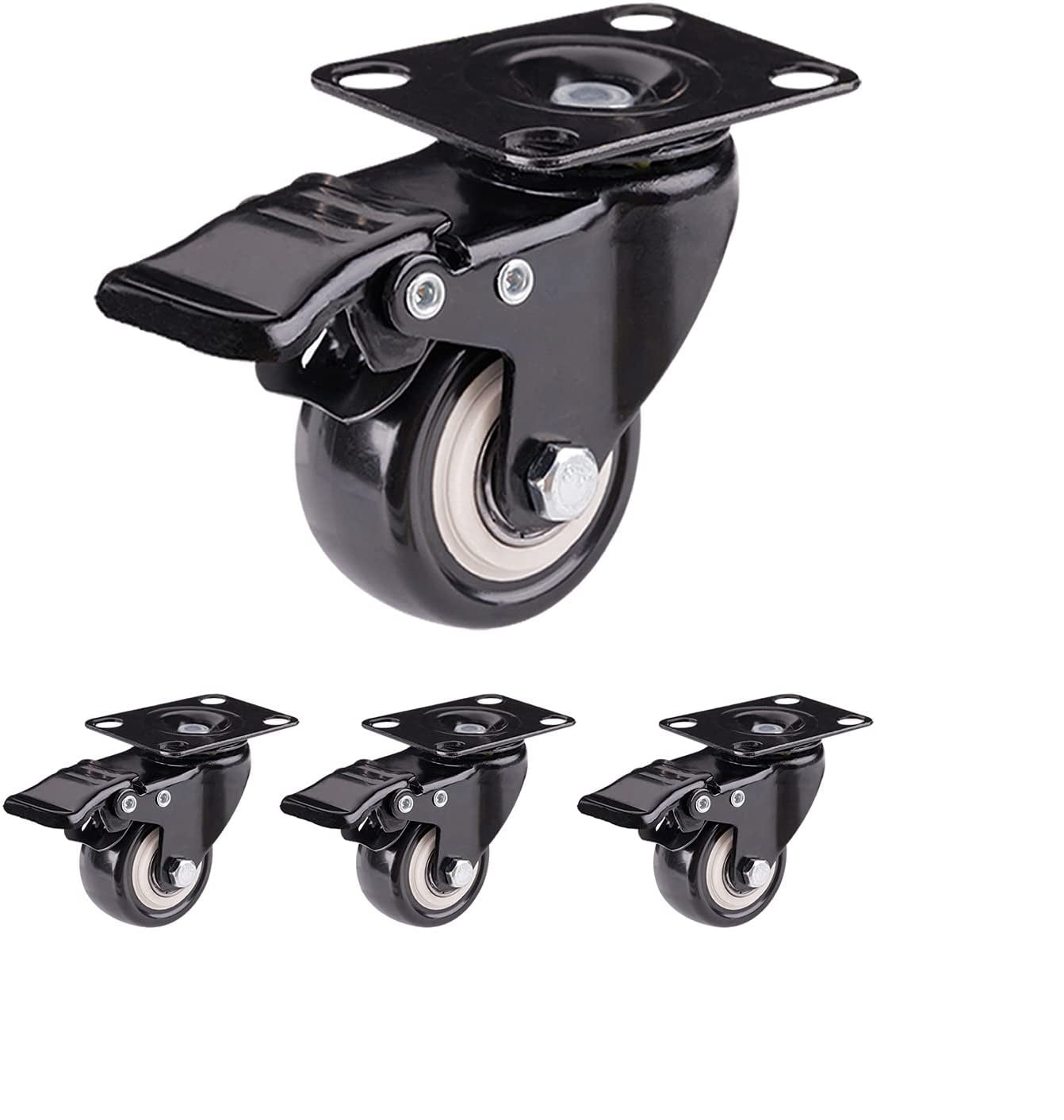 Locking Casters, Heavy Duty Swivel Caster Wheels With Non-Marking ...