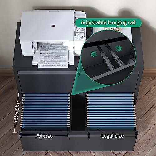 Locking Filing Cabinet with 2 Drawer Heavy Duty Large Metal File ...