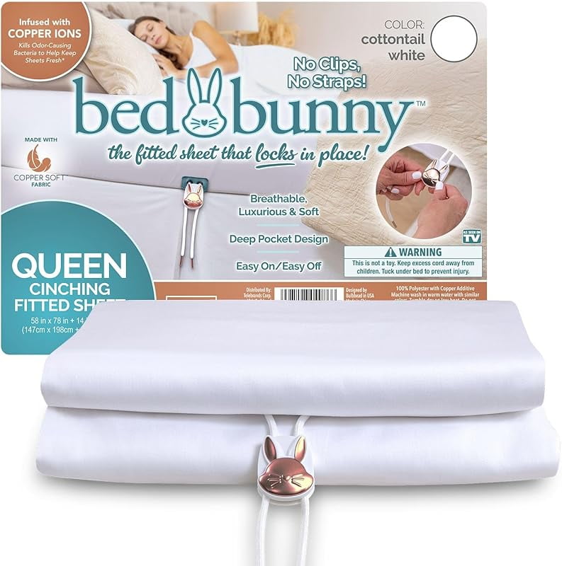 Locking Fitted Bed Sheet, Stays On & Won’t Slip Off, Built-in StayFit ...