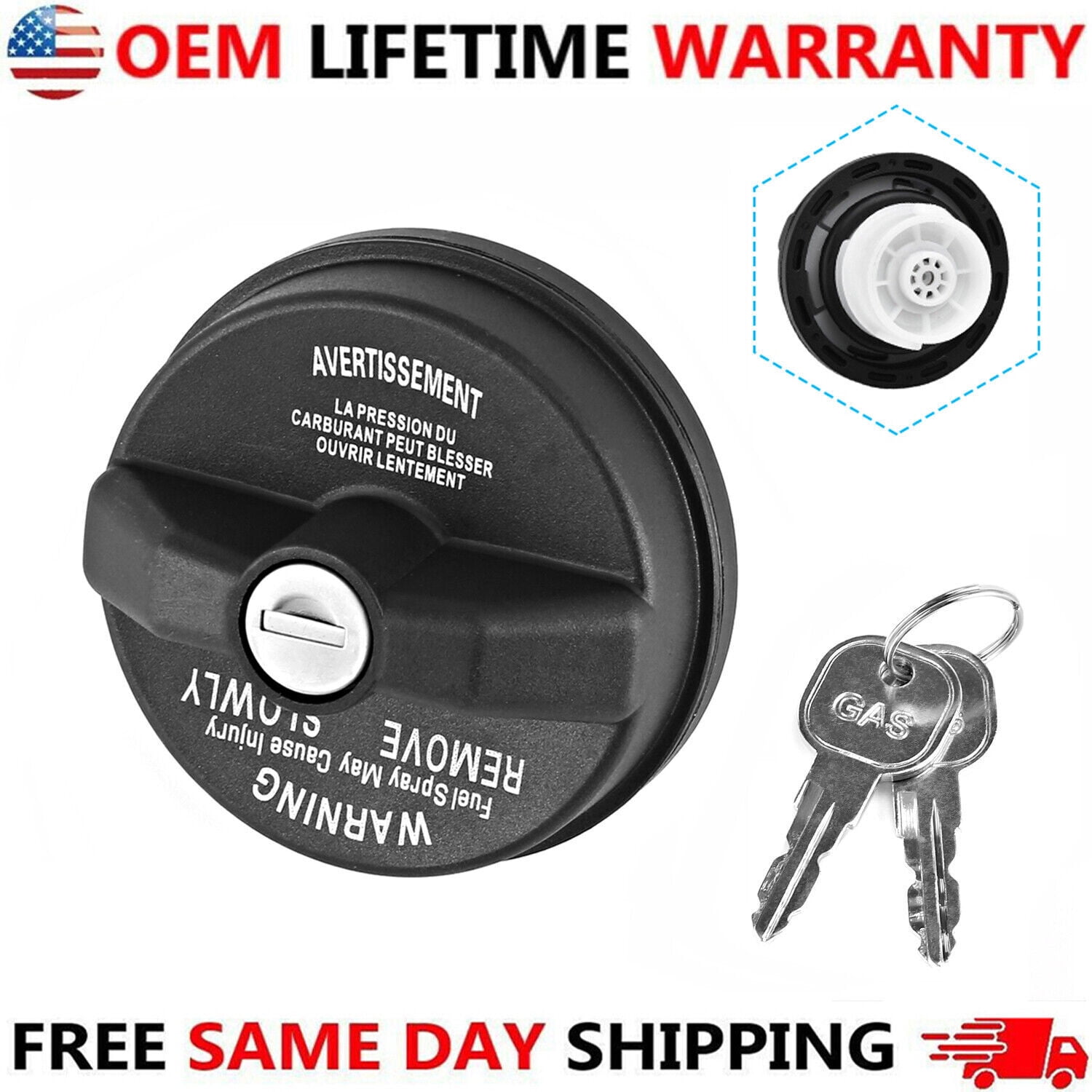 Locking Gas Fuel Cap Fits for 2001-2021 Chrysler Jeep Dodge Ram ...