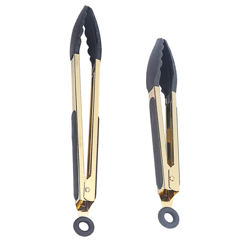 Locking Grill Tongs Set Stainless Steel Kitchen Cooking Tongs, Set of 2 ...