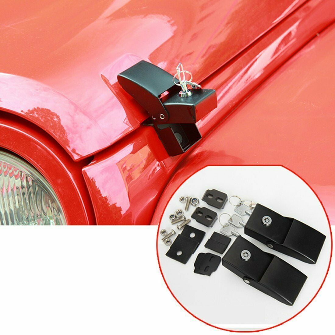 Locking Hood Catch Latch Buckle Pins Lock For Jeep Wrangler JK JKU US ...