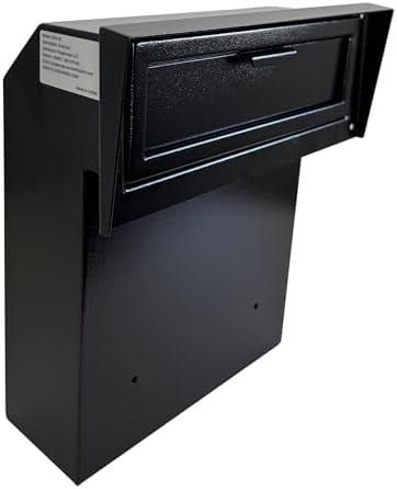 Locking Mailbox Drop Box with Rain Cover, Door Mounted Secure ...