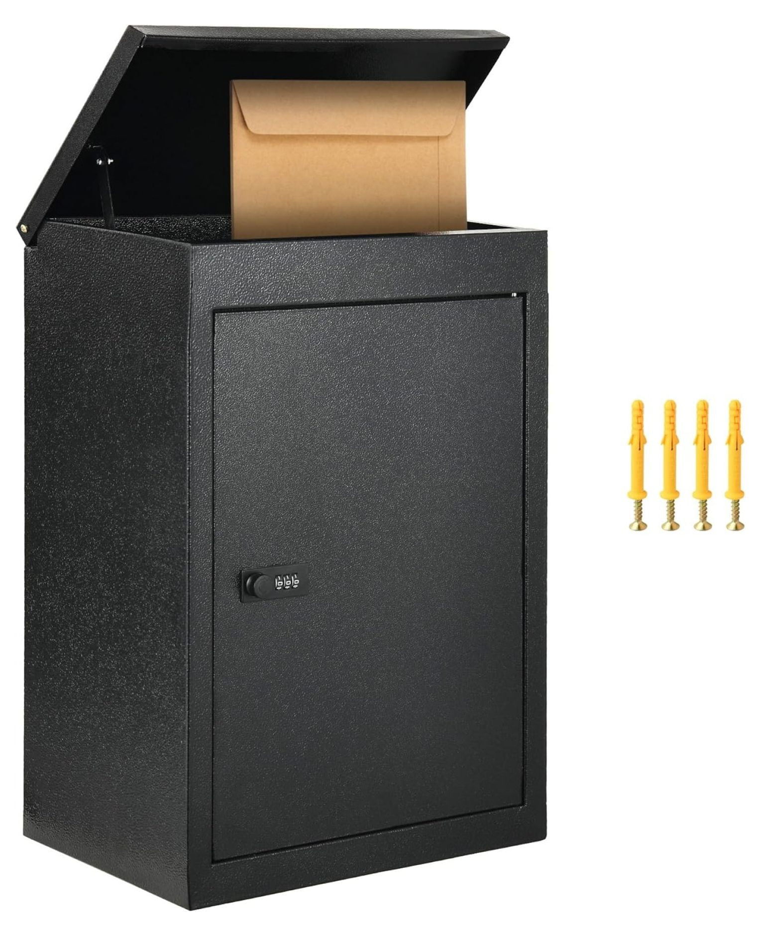 Locking Mailbox, Wall Mount Mailboxes for Outside, 19.7x13.4x8.7 Inch ...