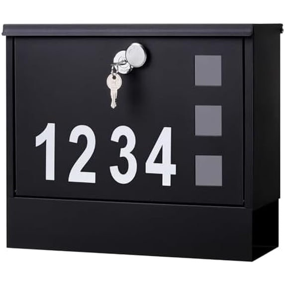 Locking Mailbox Wall Mount for Outside– Mailboxes with Number and Key ...