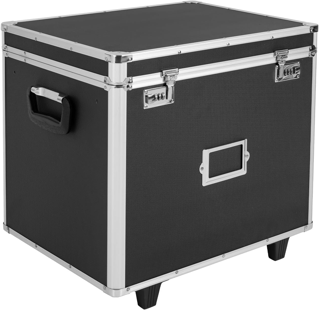 Locking Mobile Business Case, Aluminum Alloy File Lock Box with Wheels ...